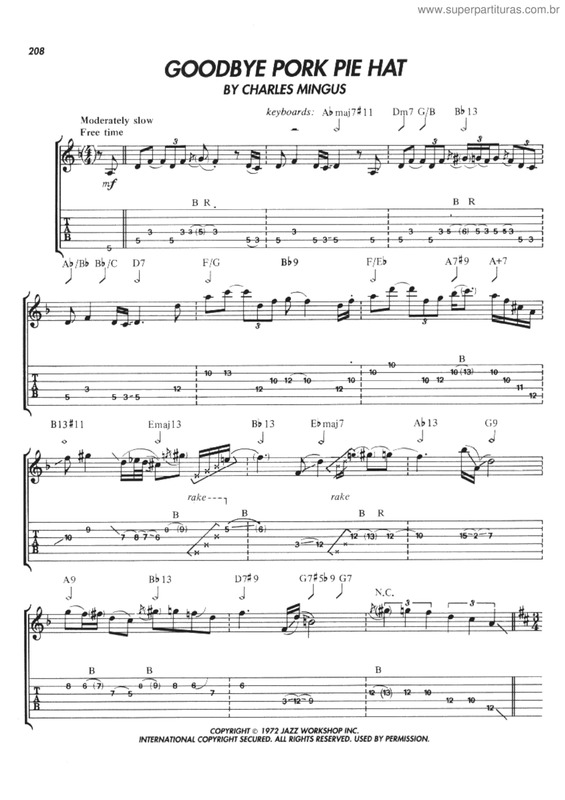 Super Partituras - Goodbye Pork pie hat (Charles Mingus, Jeff Beck ... Super Partituras - Goodbye Pork pie hat (Charles Mingus, Jeff Beck ...