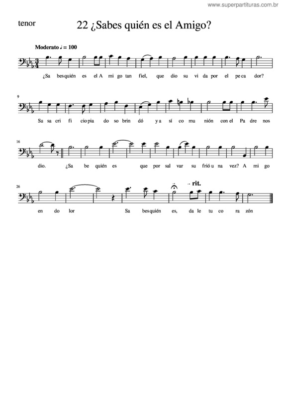 Super Partituras - 22 ¿Sabes Quién Es El Amigo Tenor-Tenor (Desconhecido)