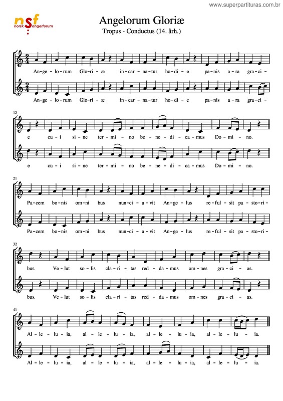 Super Partituras - Angelorum Gloriæ (Anonymous)