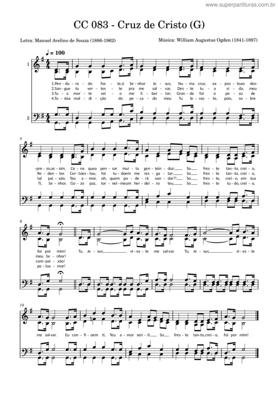 Super Partituras - Cc 083 – Cruz De Cristo (Desconhecido)