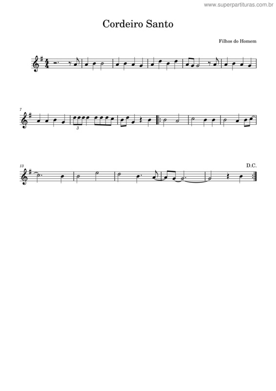 Super Partituras - Músicas de Filhos Do Homem