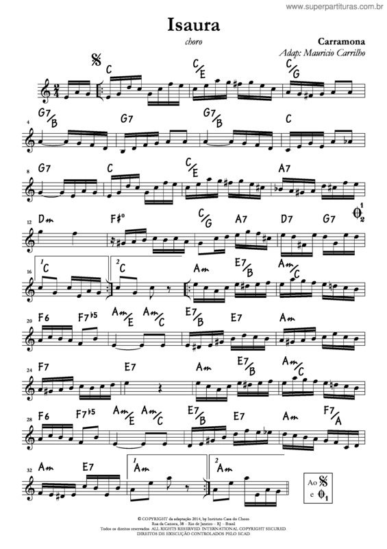 Super Partituras - Isaura (Herivelto Martins / Roberto Roberti), com cifra