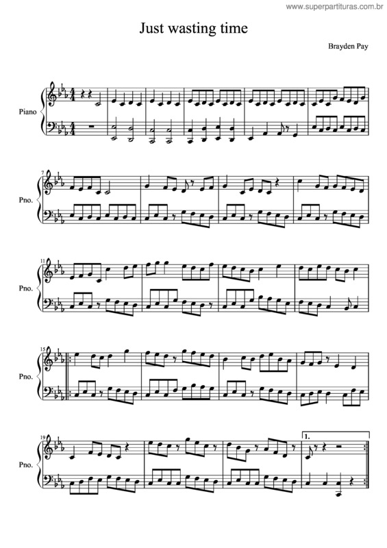 Super Partituras - Just Wasting Time (Desconhecido)