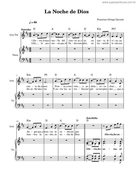 Super Partituras - La Noche De Dios – Francisco Ortega Garnelo ...
