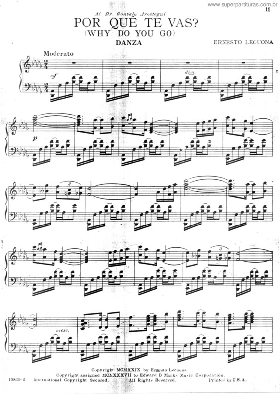 Super Partituras - Porque Te Vas (Jeanette), com cifra